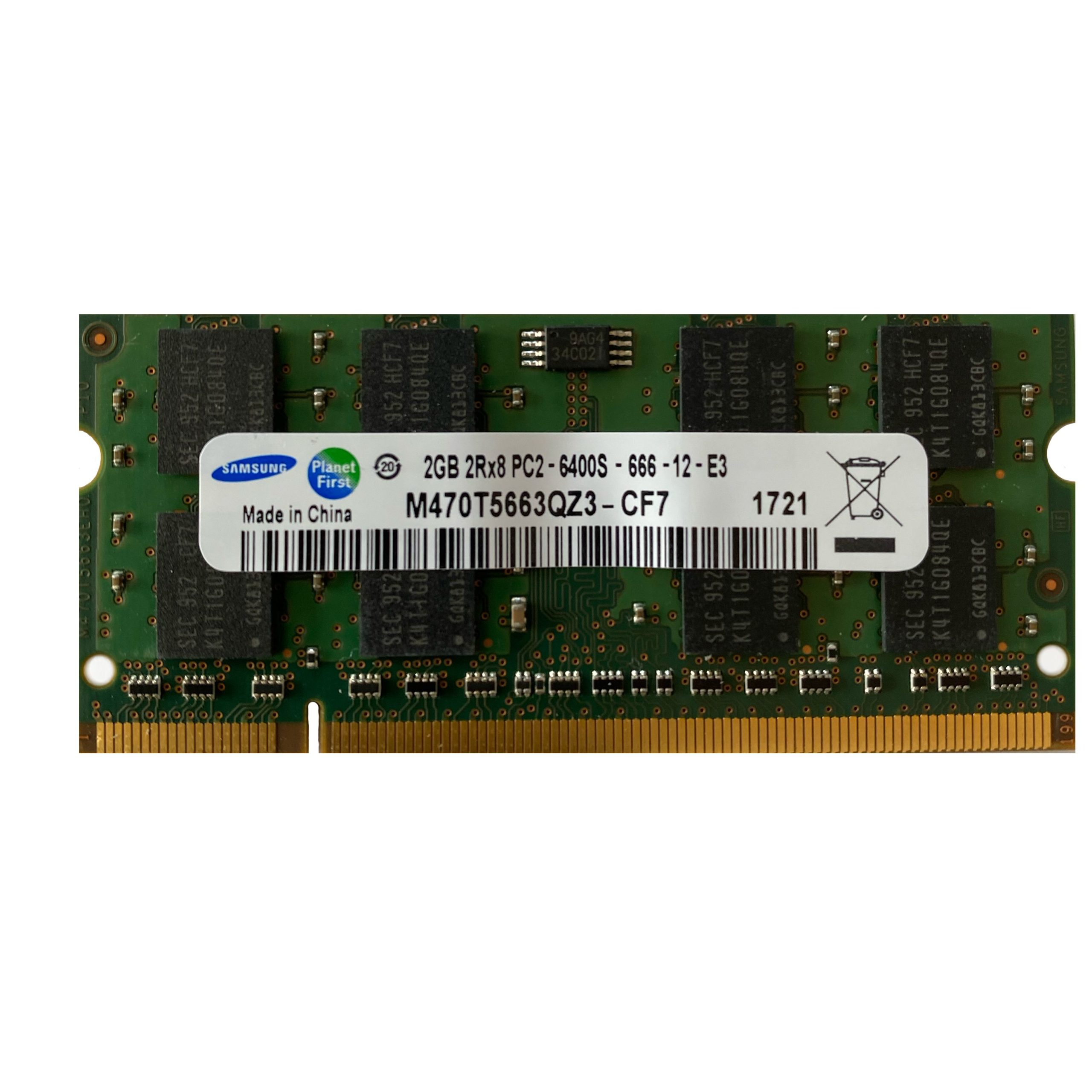2GB 1x 2GB DDR2 800MHz PC2 6400S SO DIMM Notebook Laptop Arbeitsspeicher RAM Memory Samsung